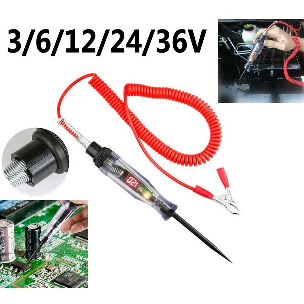 12V Circuit Tester Probe 3-24v Electric Car Fuse Test Light Voltage Pe ...
